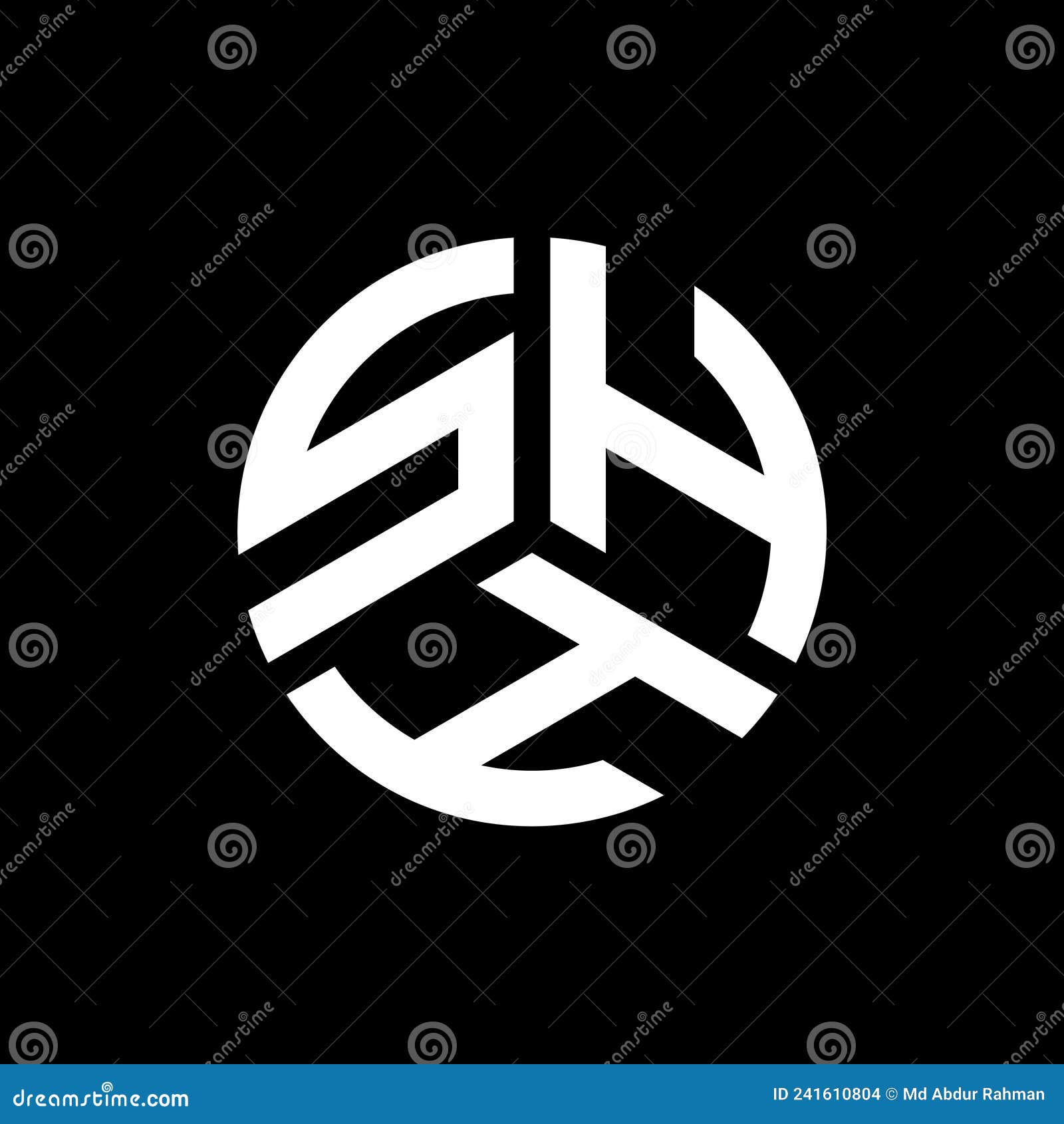 SHH Letter Logo Design on Black Background. SHH Creative Initials ...
