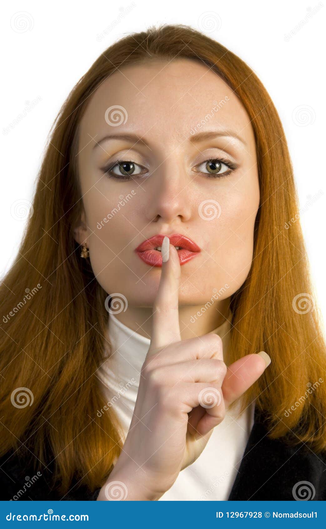 Shh sign. Woman secret stock photo. Image of hand, color - 12967928