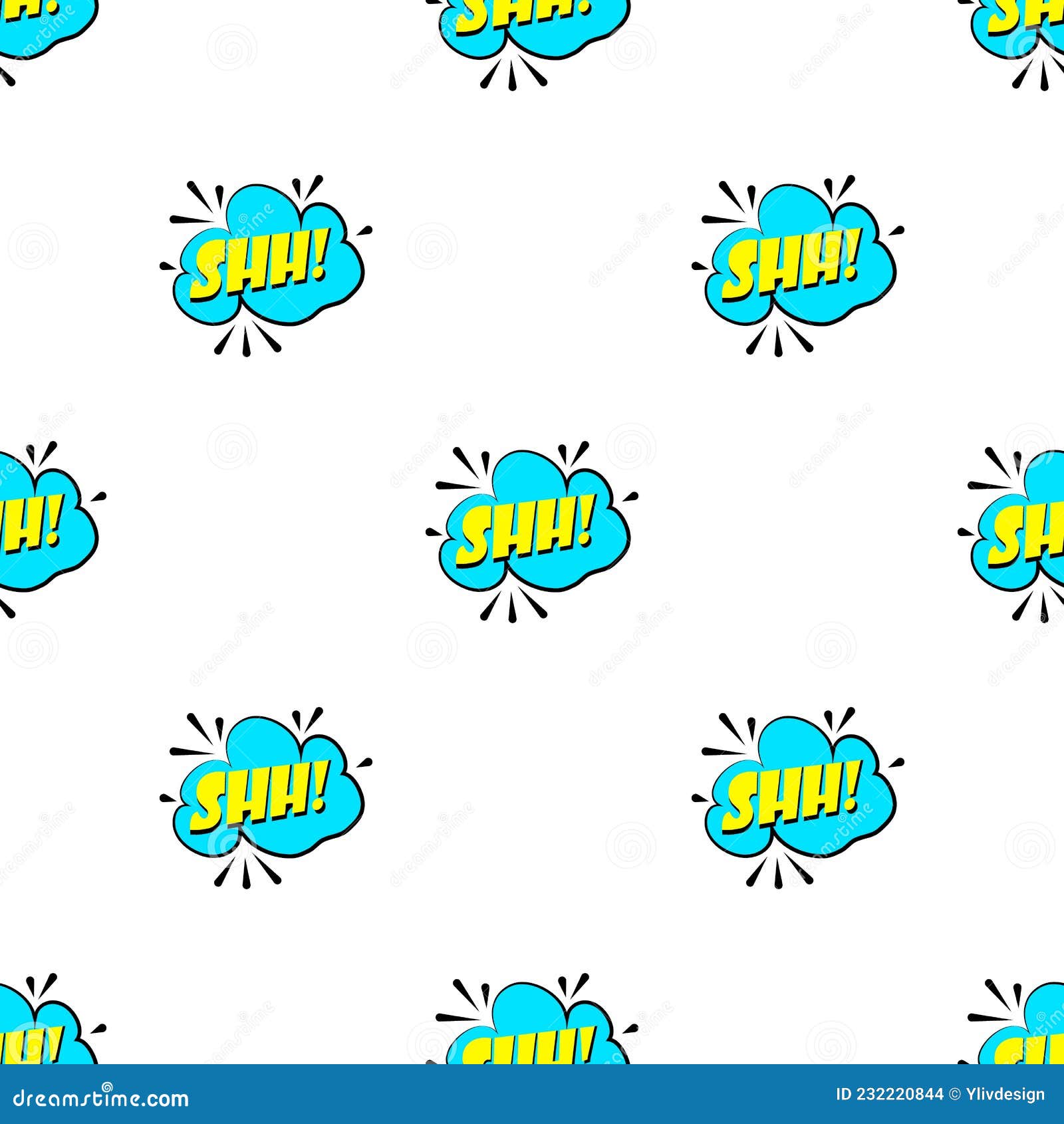 Shh Sound Effect Pattern Seamless Vector Stock Vector - Illustration of ...