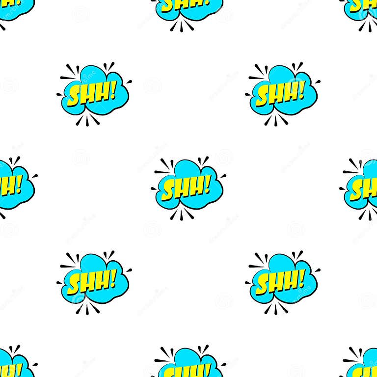 Shh Sound Effect Pattern Seamless Vector Stock Vector - Illustration of ...