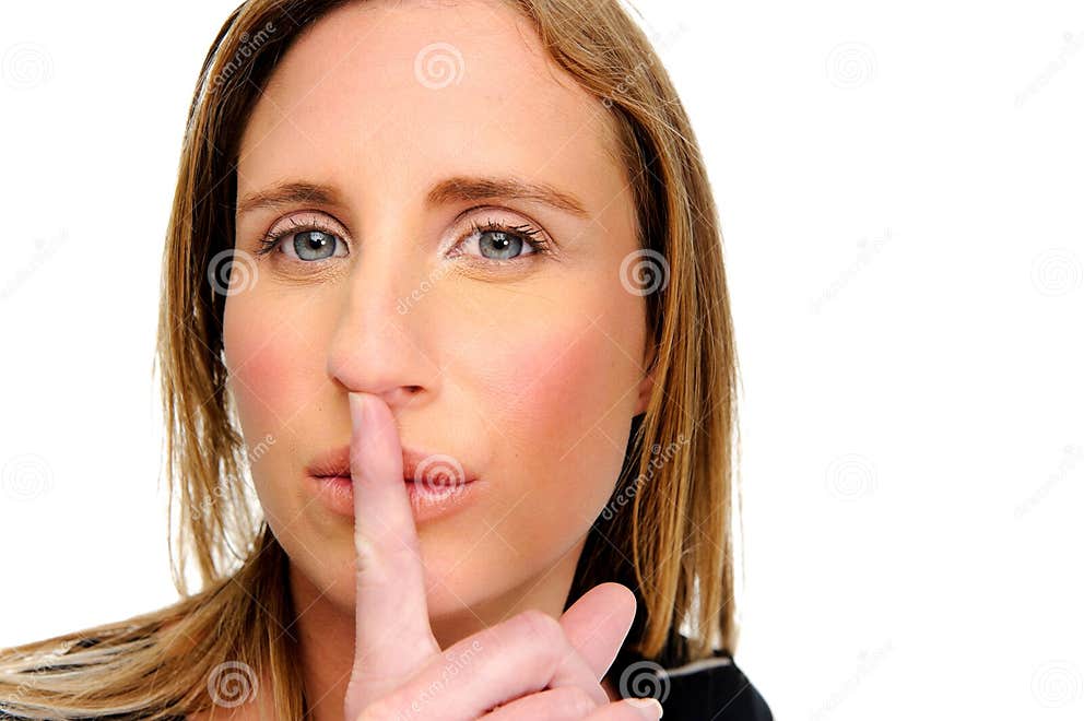 Shhh! stock image. Image of adult, woman, finger, female - 21061183