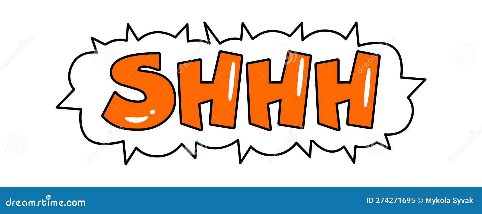 Shhh Comic Sticker stock vector. Illustration of secret - 274271695