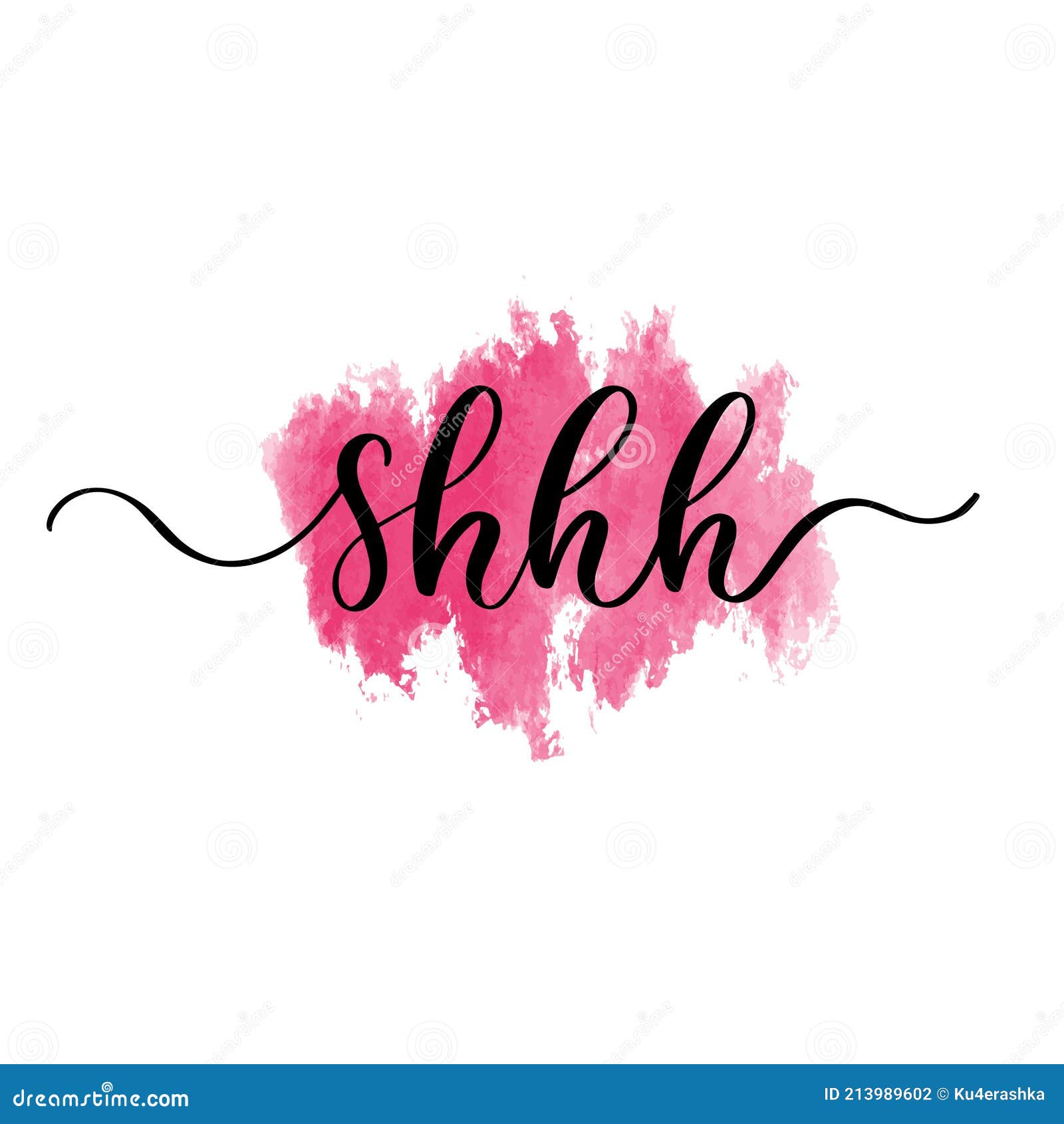Shhh - Hand Drawn Calligraphy Inscription Vector Illustration ...