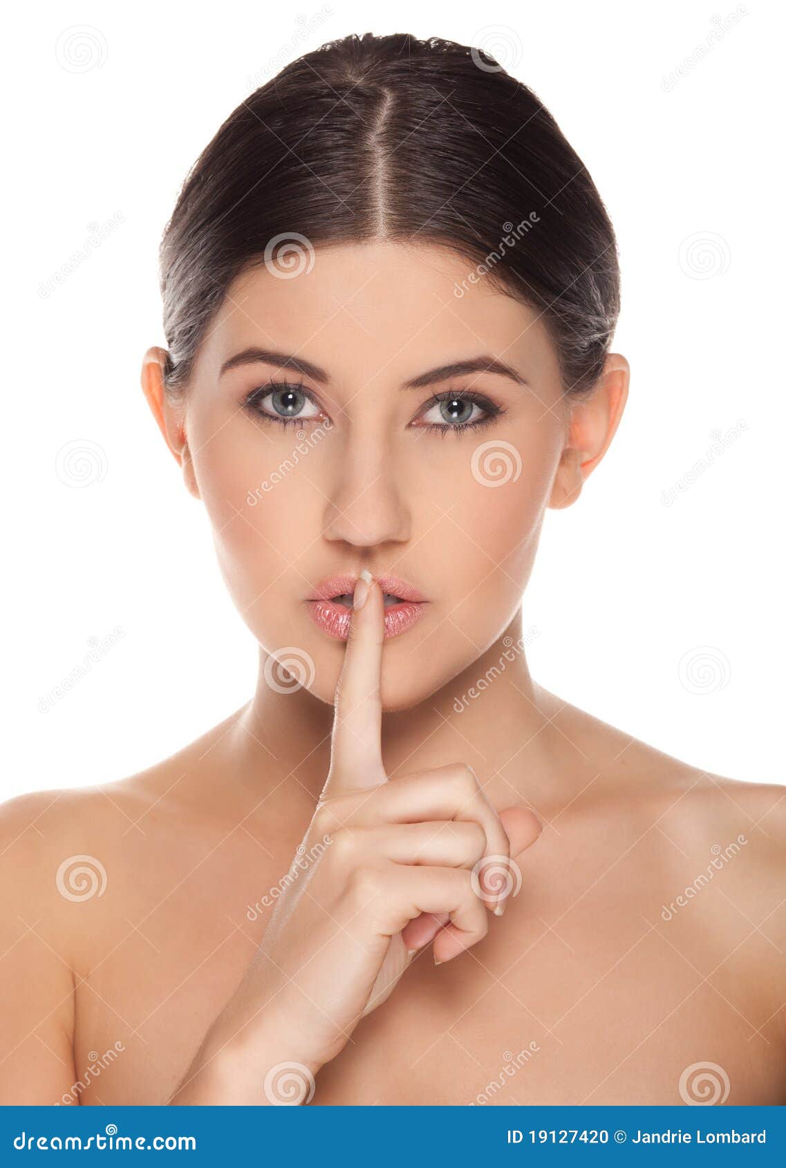 Shhhh stock photo. Image of portrait, posing, head, close - 19127420