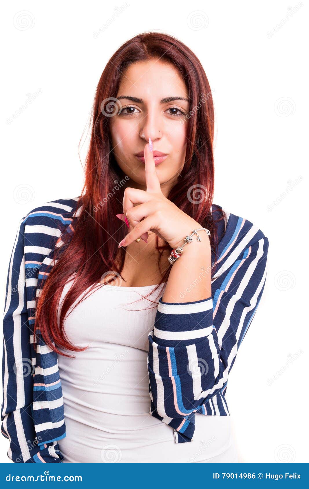 Shhhh! Silence please! stock photo. Image of portrait - 79014986