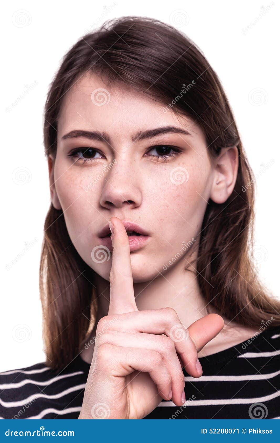 Shhhhh Woman! Finger On Lips. Silent - Silence Stock Image ...