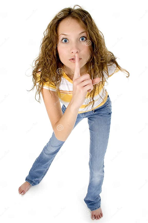 Shhhhhh stock photo. Image of american, girl, pretty, secret - 708188