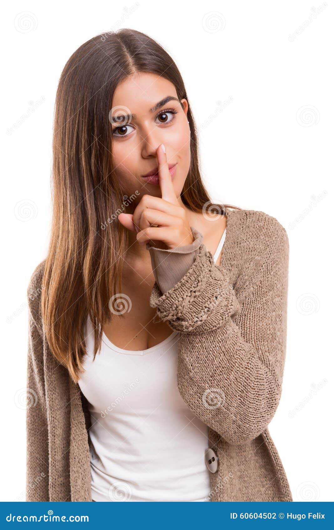 Shhhhhh ! stock photo. Image of female, beautiful, expression - 60604502