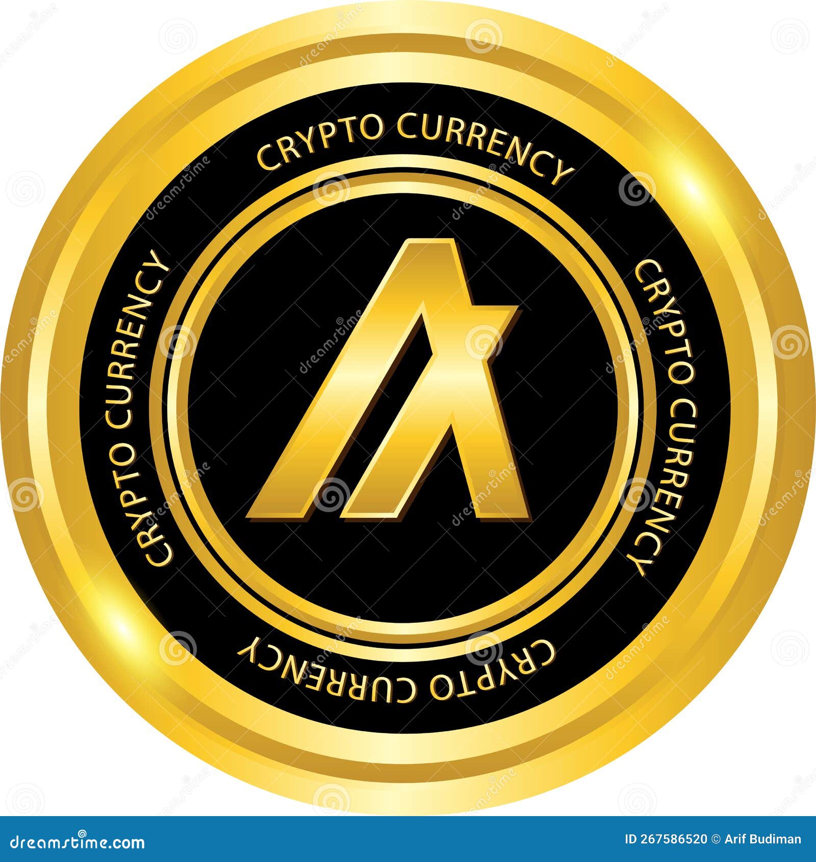 Algorand ALGO Cryptocurrency Golden Currency Symbol Coin Editorial ...