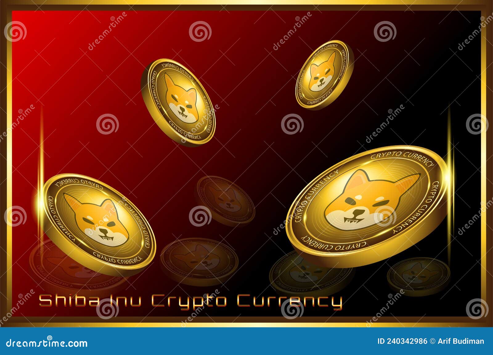 Shiba Inu Coin Crypto Currency Banner or Poster Illustration Editorial ...
