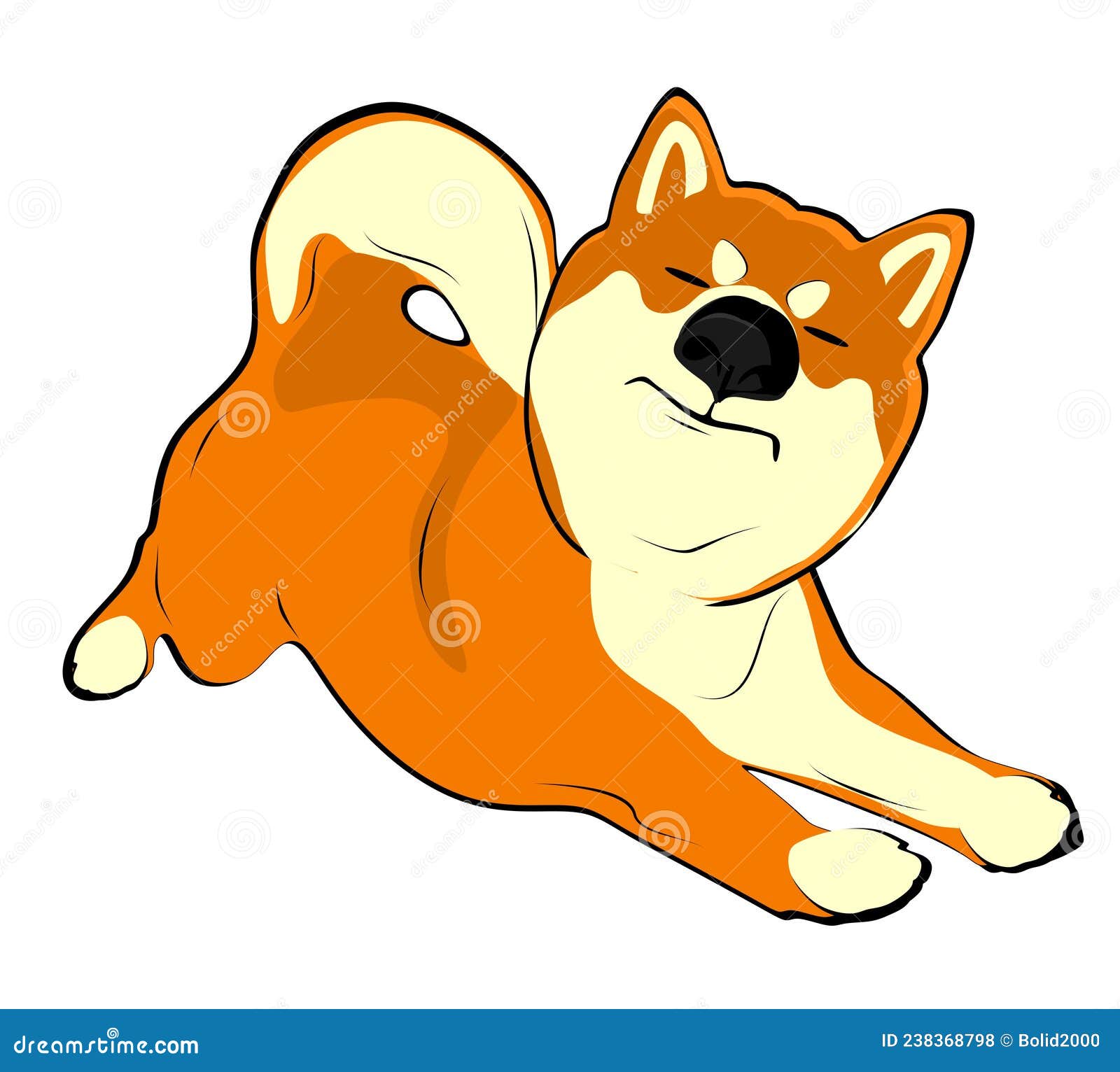 Shiba inu cartoon stock illustration. Illustration of little - 238368798