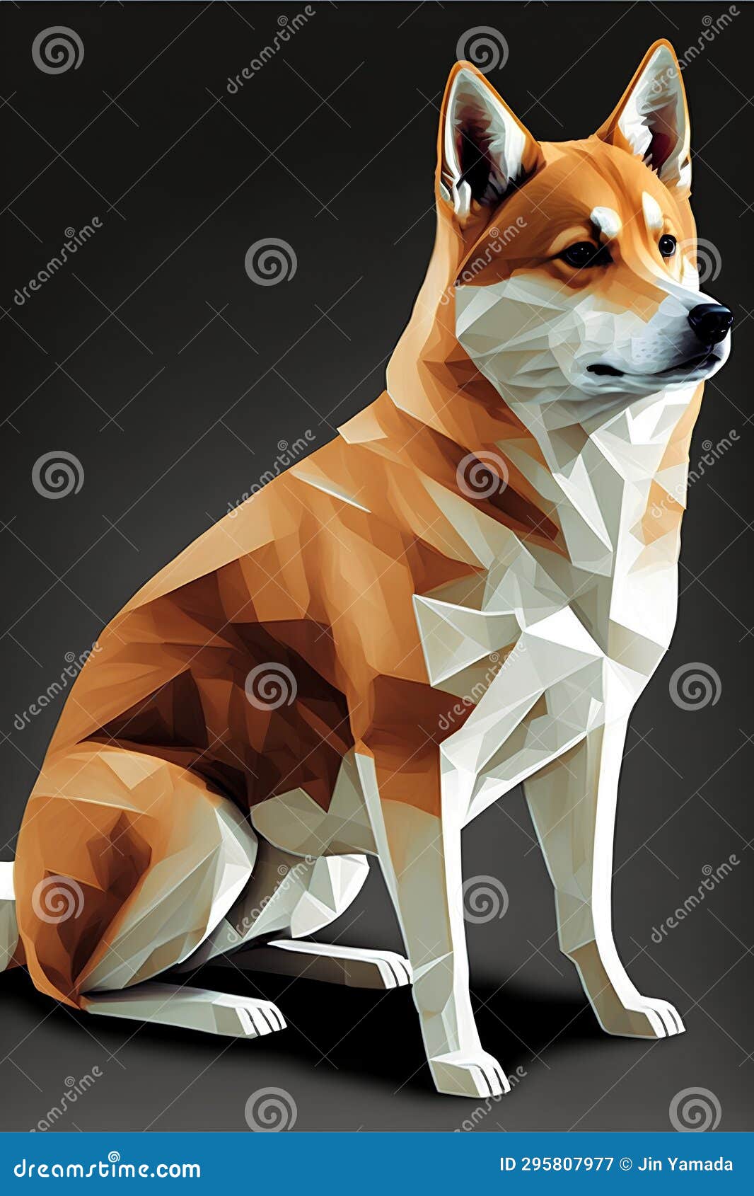 Shiba Inu Dog. Polygonal Low Poly Style Stock Illustration ...