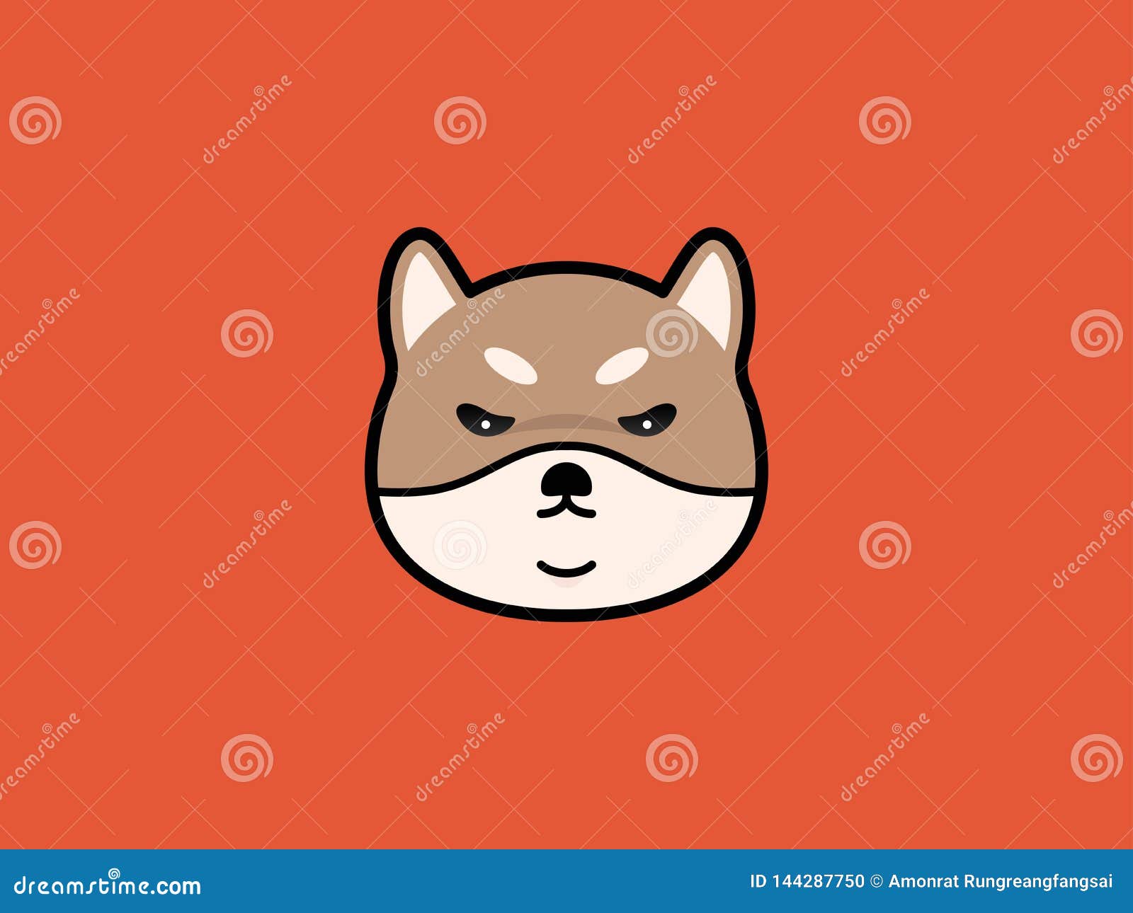 Shiba Inu Head Vector on Red Background Stock Vector - Illustration of ...
