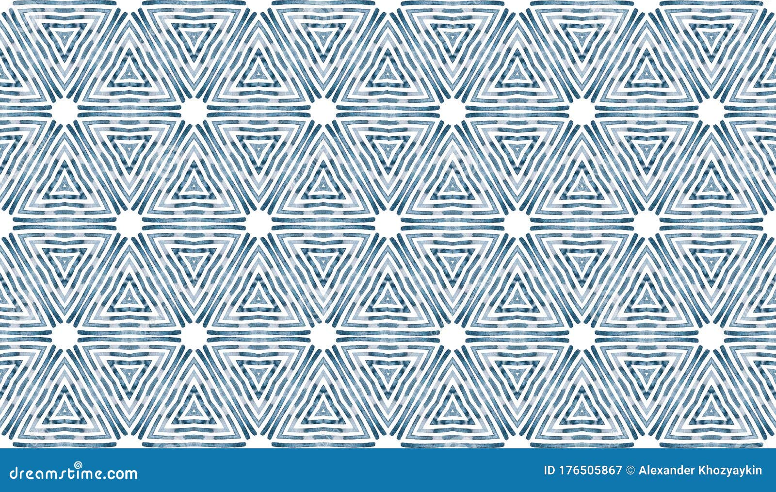 Shibori Zig Zag Indigo Triangles Print. Geometrical Seamless Pattern ...