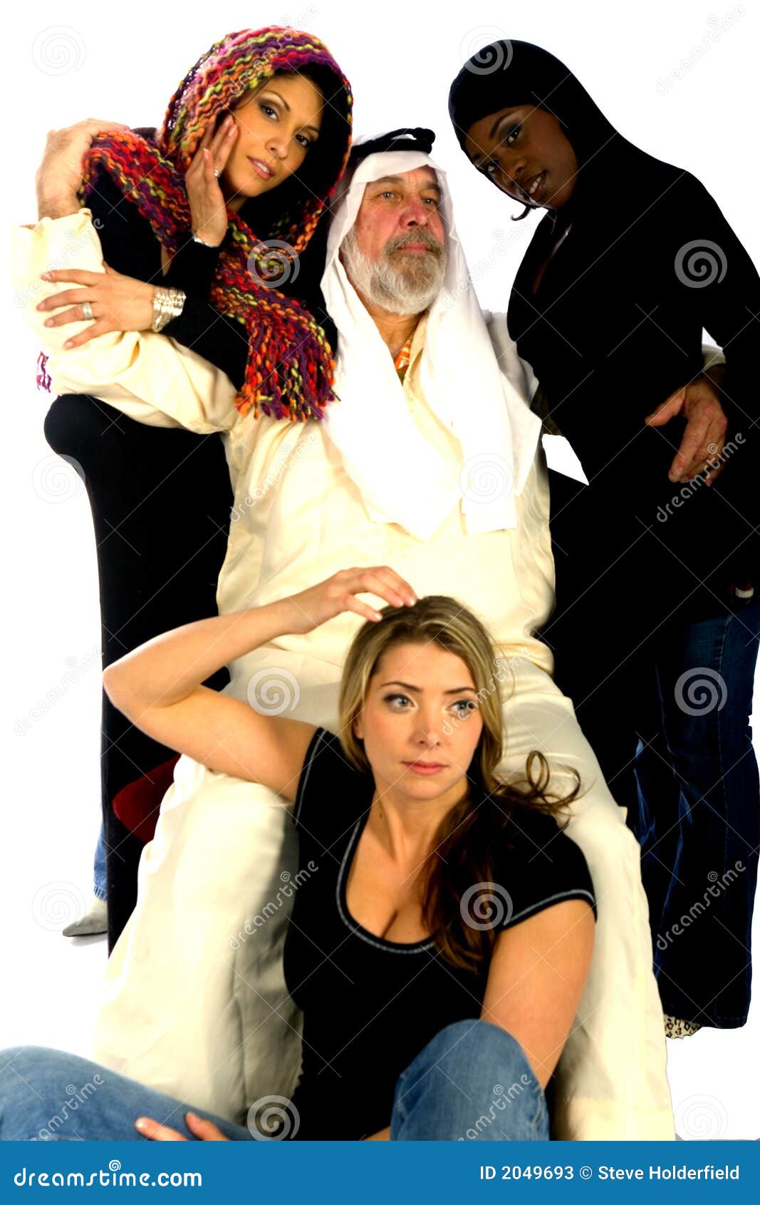 Shiek and Harem stock image. Image of saudi, headress - 2049693