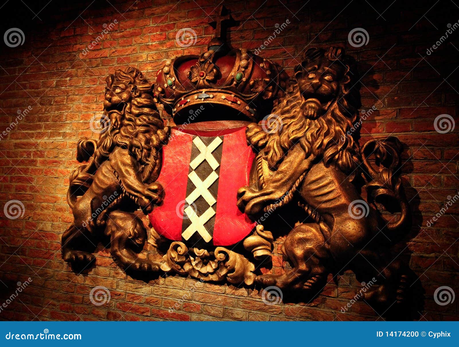 Shield of Amsterdam stock photo. Image of gilded, sigil - 14174200