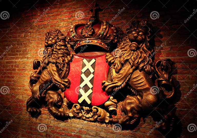 Shield of Amsterdam stock photo. Image of gilded, sigil - 14174200