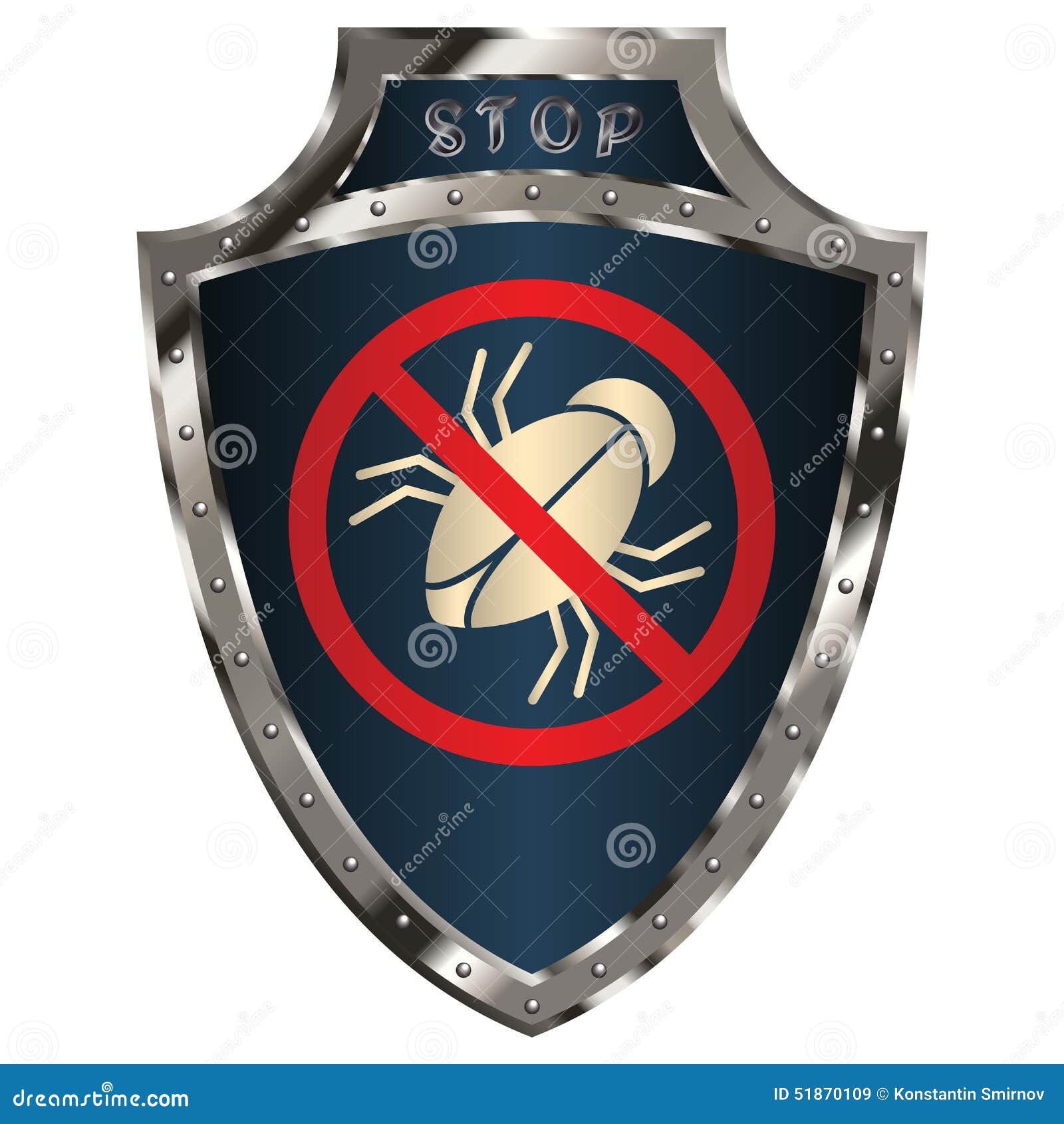 Shield anti-bug stock vector. Illustration of safe, safety - 51870109