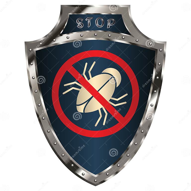 Shield anti-bug stock vector. Illustration of safe, safety - 51870109