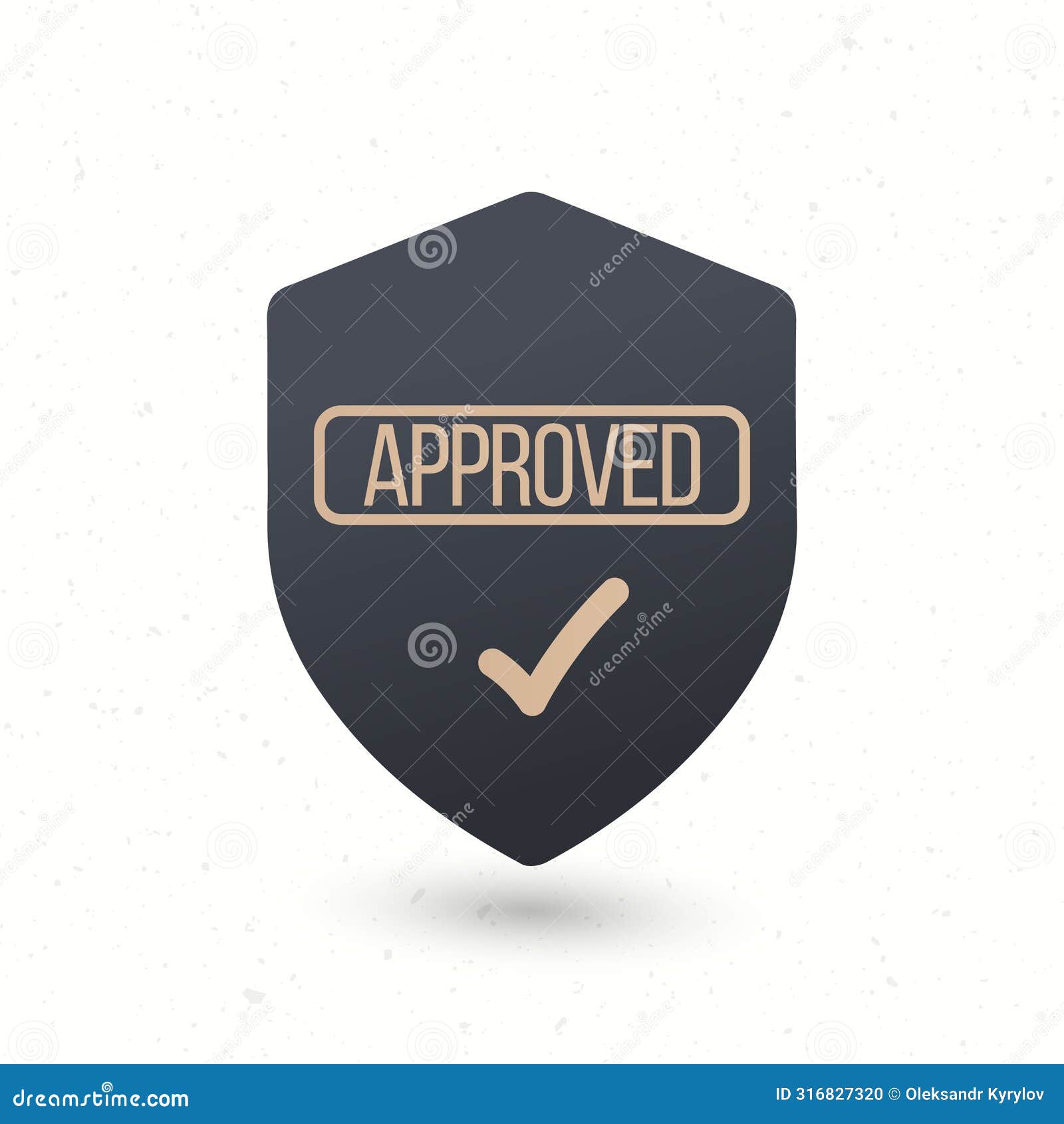 Shield Approved with Checkmark. Tick Mark Approved Icon Vector on White ...