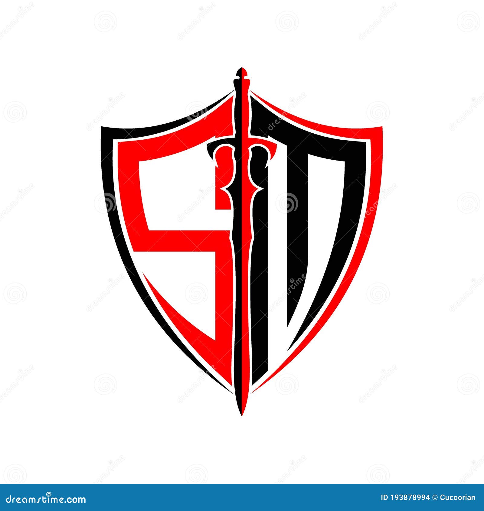 Initials S M Shield Armor Sword For Logo Design Inspiration Vector ...