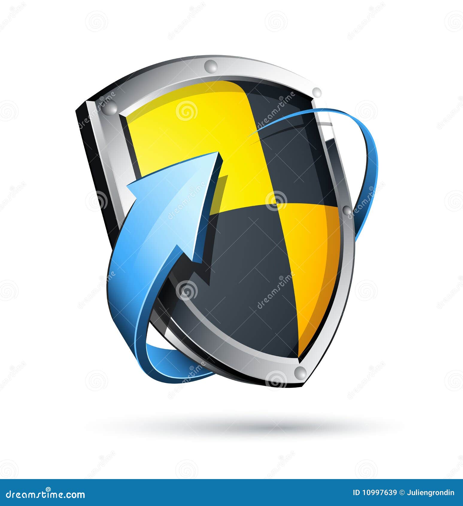 Shield and arrow stock vector. Illustration of badge - 10997639