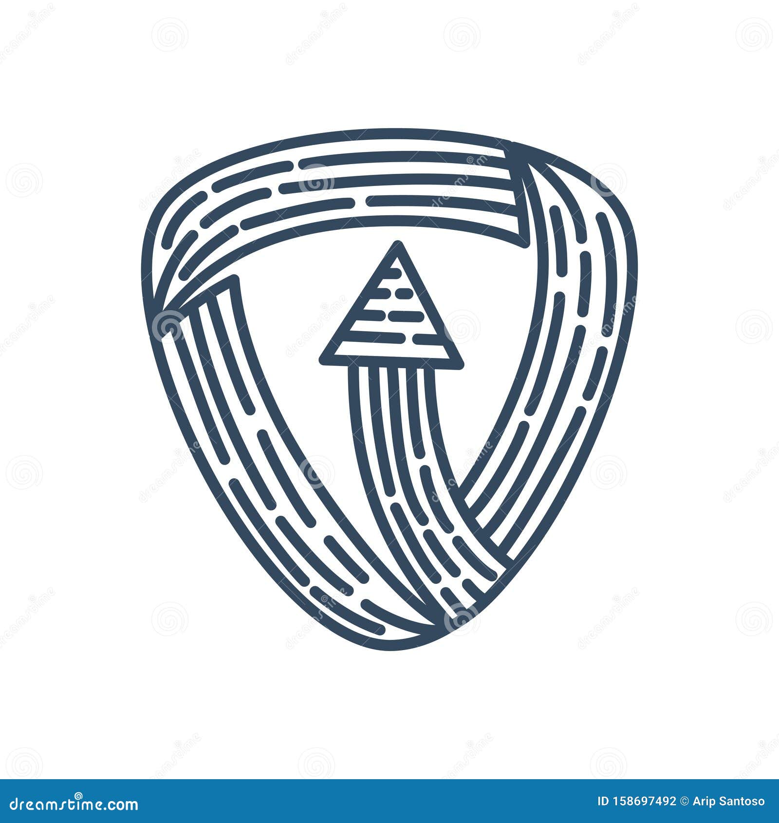 Shield Arrow Direction Collection Vector Outline Stock Vector ...