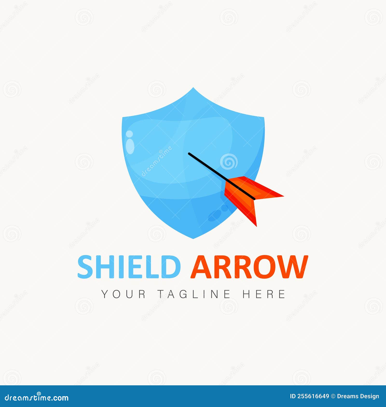 Shield with Arrow Logo Cartoon Style Icon Illustration Stock Vector - Illustration of design ...