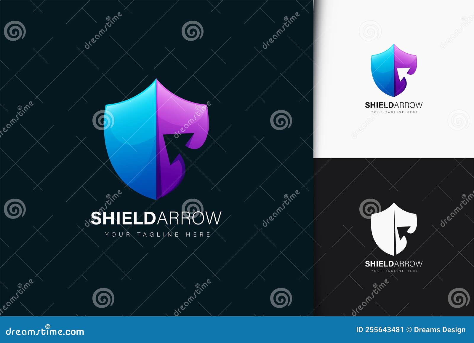Shield arrow logo design stock vector. Illustration of logotype - 255643481