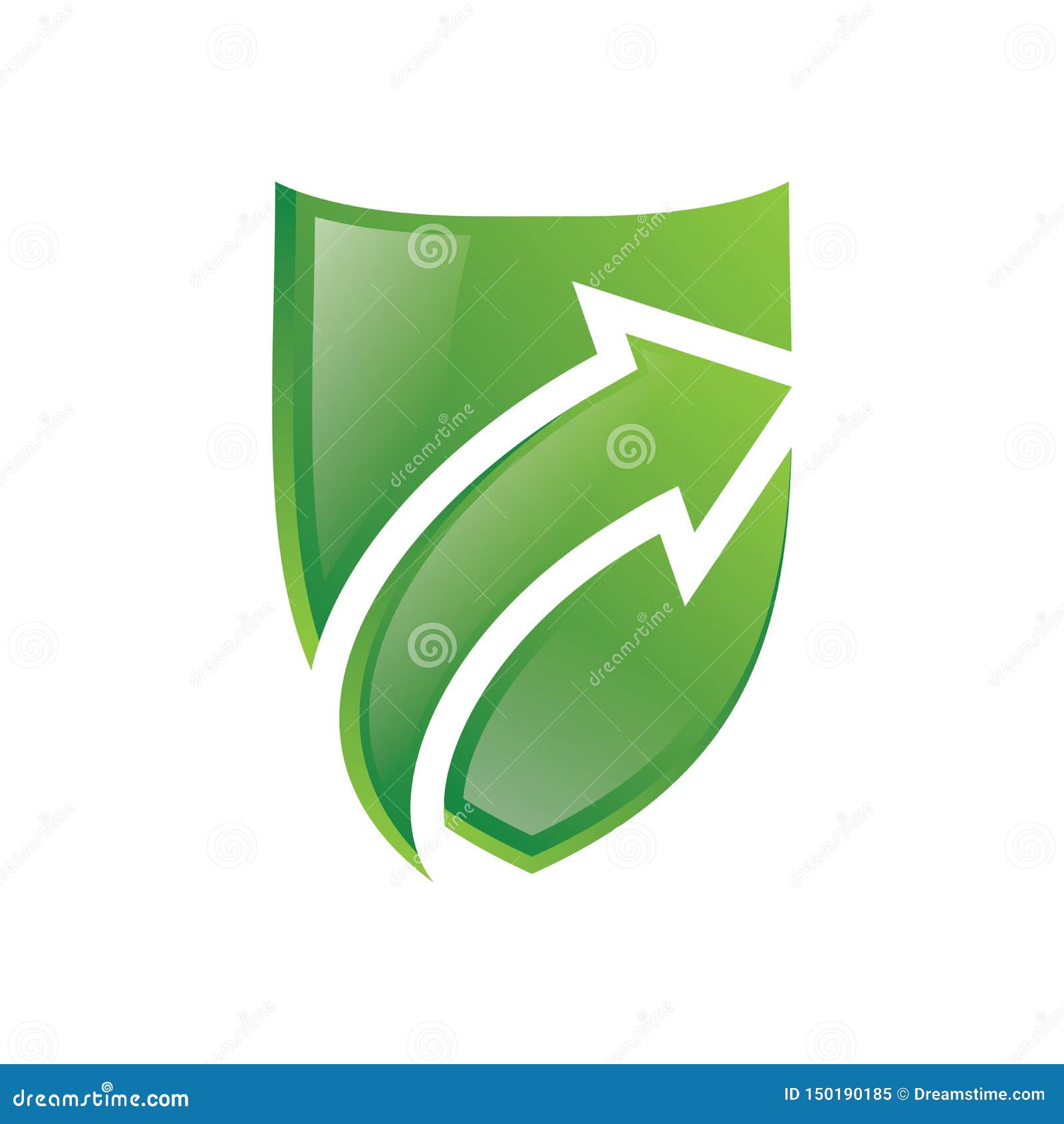 Shield Arrow Green Logo Vector Stock Vector - Illustration of company ...