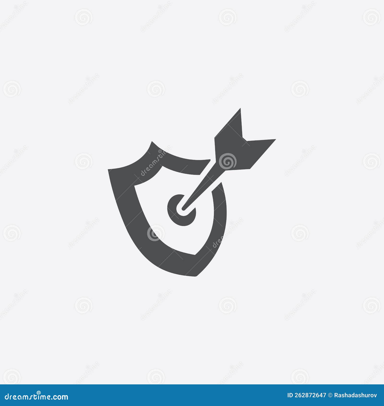 Shield arrow target icon stock vector. Illustration of background ...