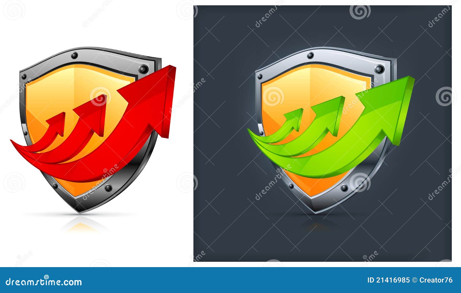 Shield with arrows stock vector. Illustration of white - 21416985