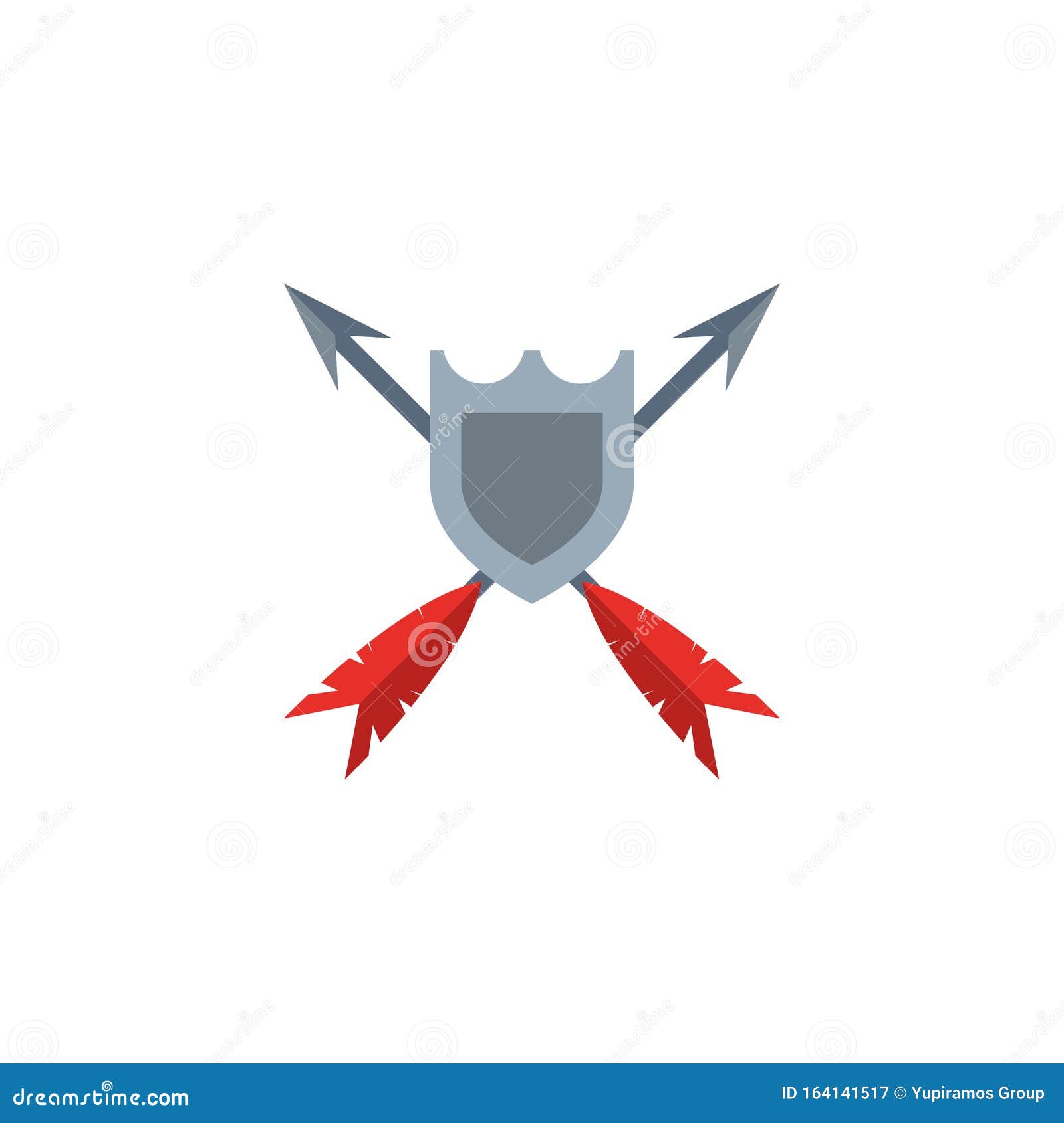 Shield with Arrows Antique Medieval Flat Design Stock Vector ...