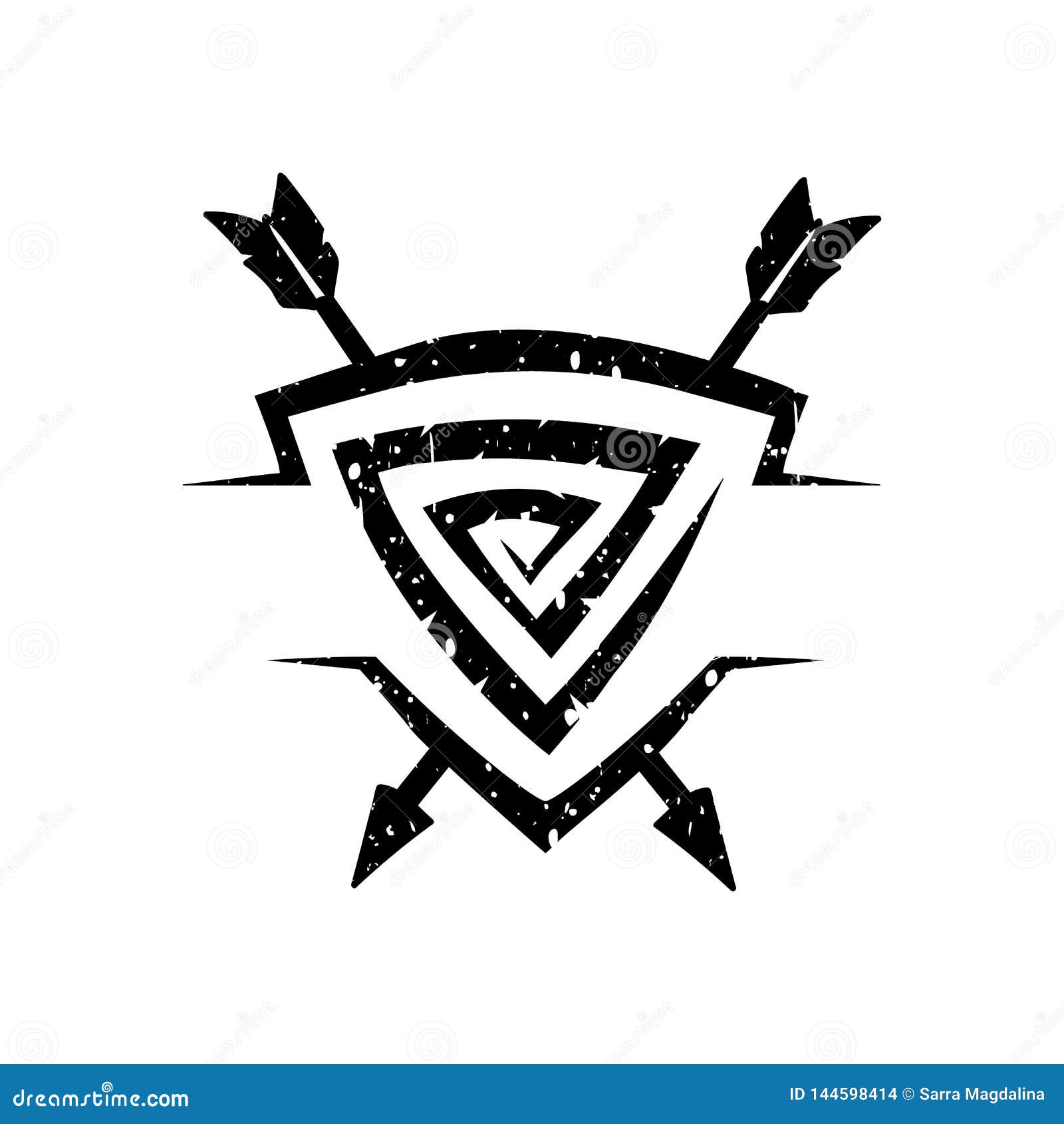 Shield and arrows stock vector. Illustration of historical - 144598414