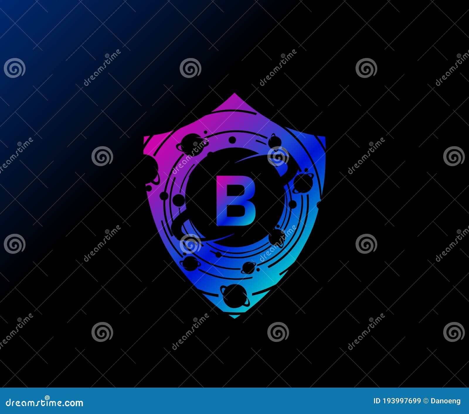 Shield B Letter Design. Planet Protection Logo Concept Stock ...