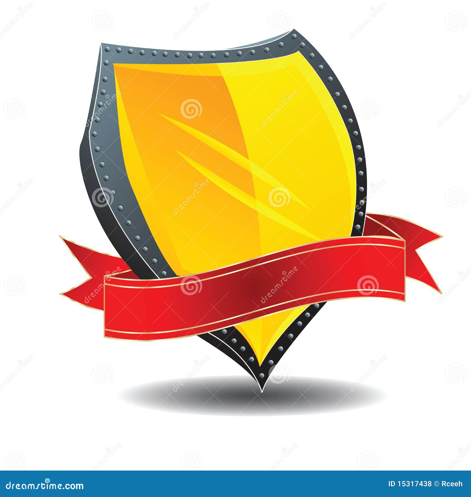Shield and banner stock vector. Illustration of decoration - 15317438