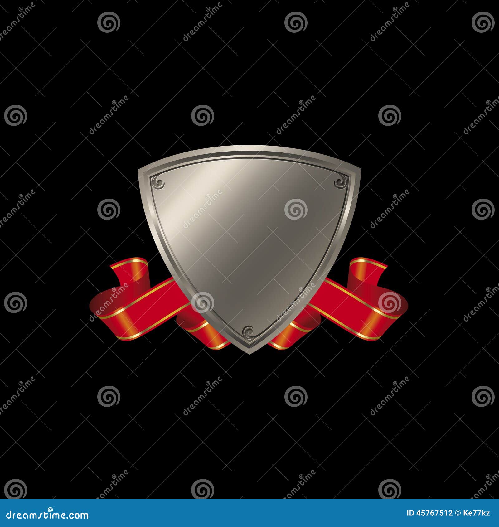 Shield and banner. stock illustration. Illustration of steel - 45767512