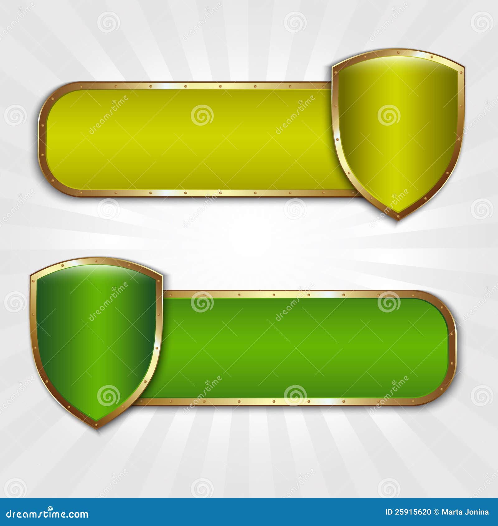 Shield banners stock vector. Illustration of glossy, graphic - 25915620