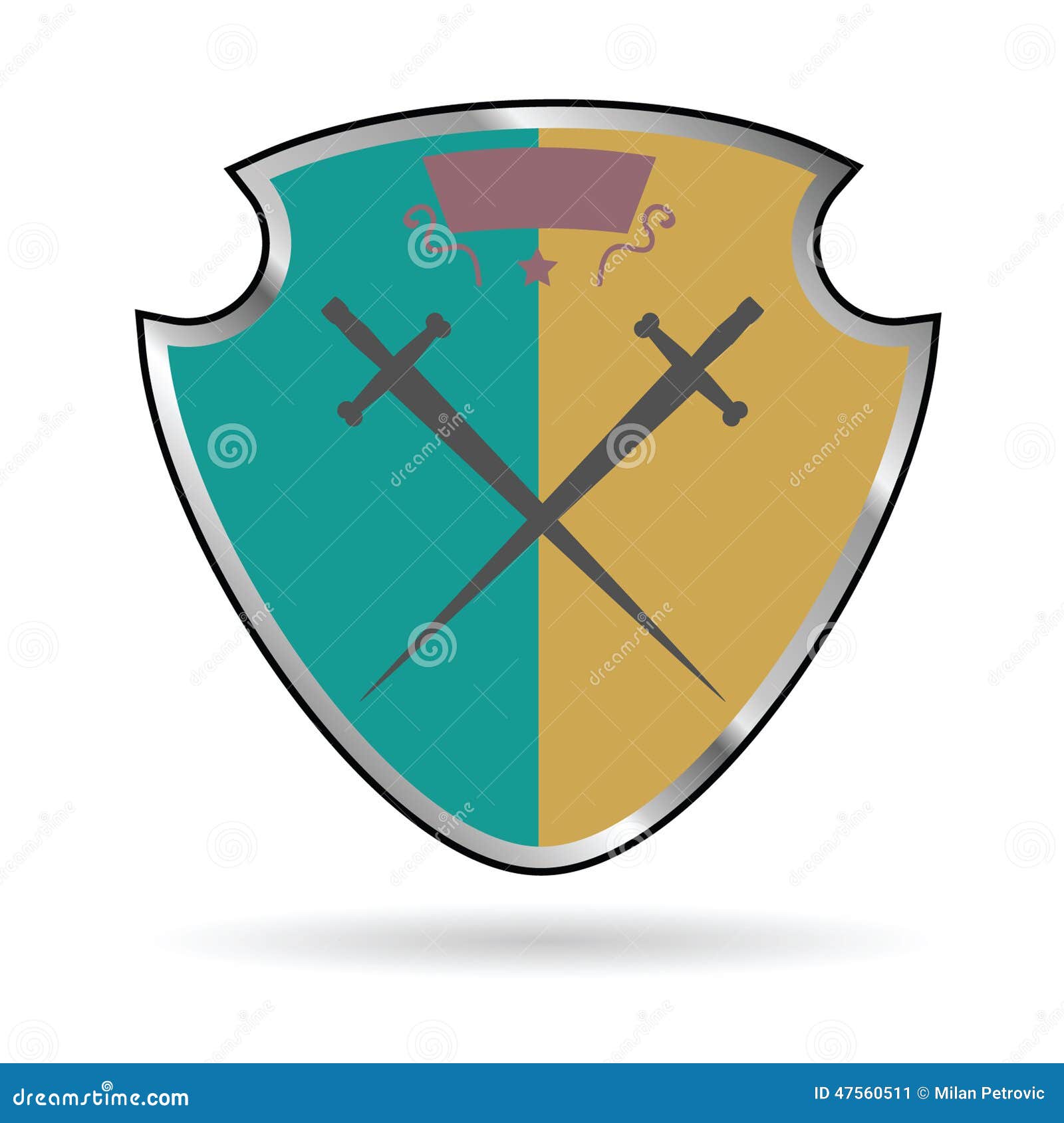 Shield beauty and sweet stock vector. Illustration of decoration - 47560511