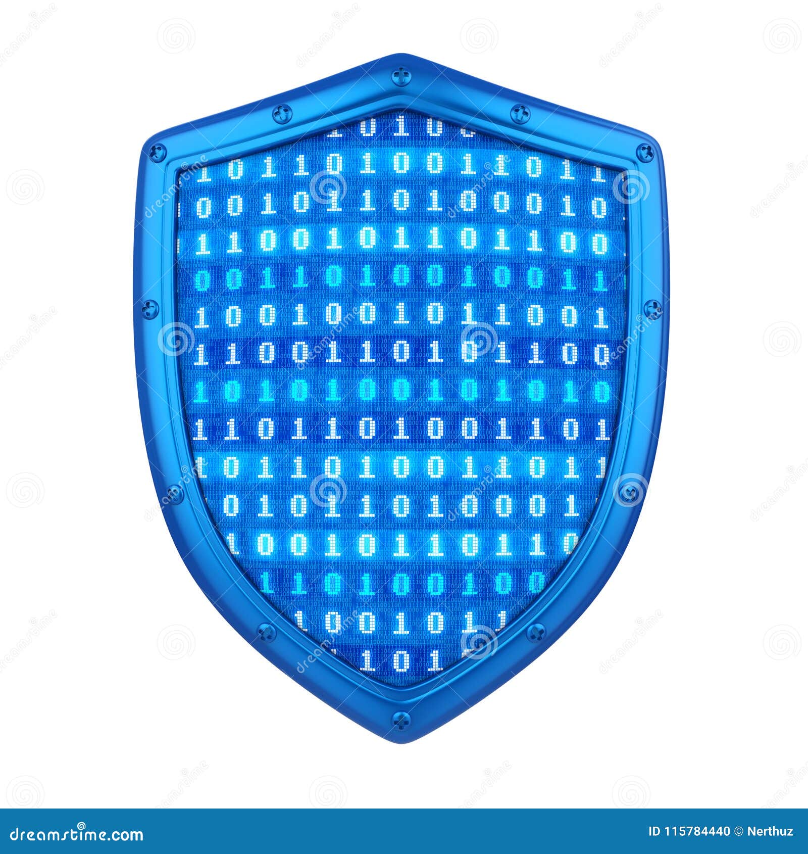 Shield with Binary Code Isolated Stock Illustration - Illustration of ...