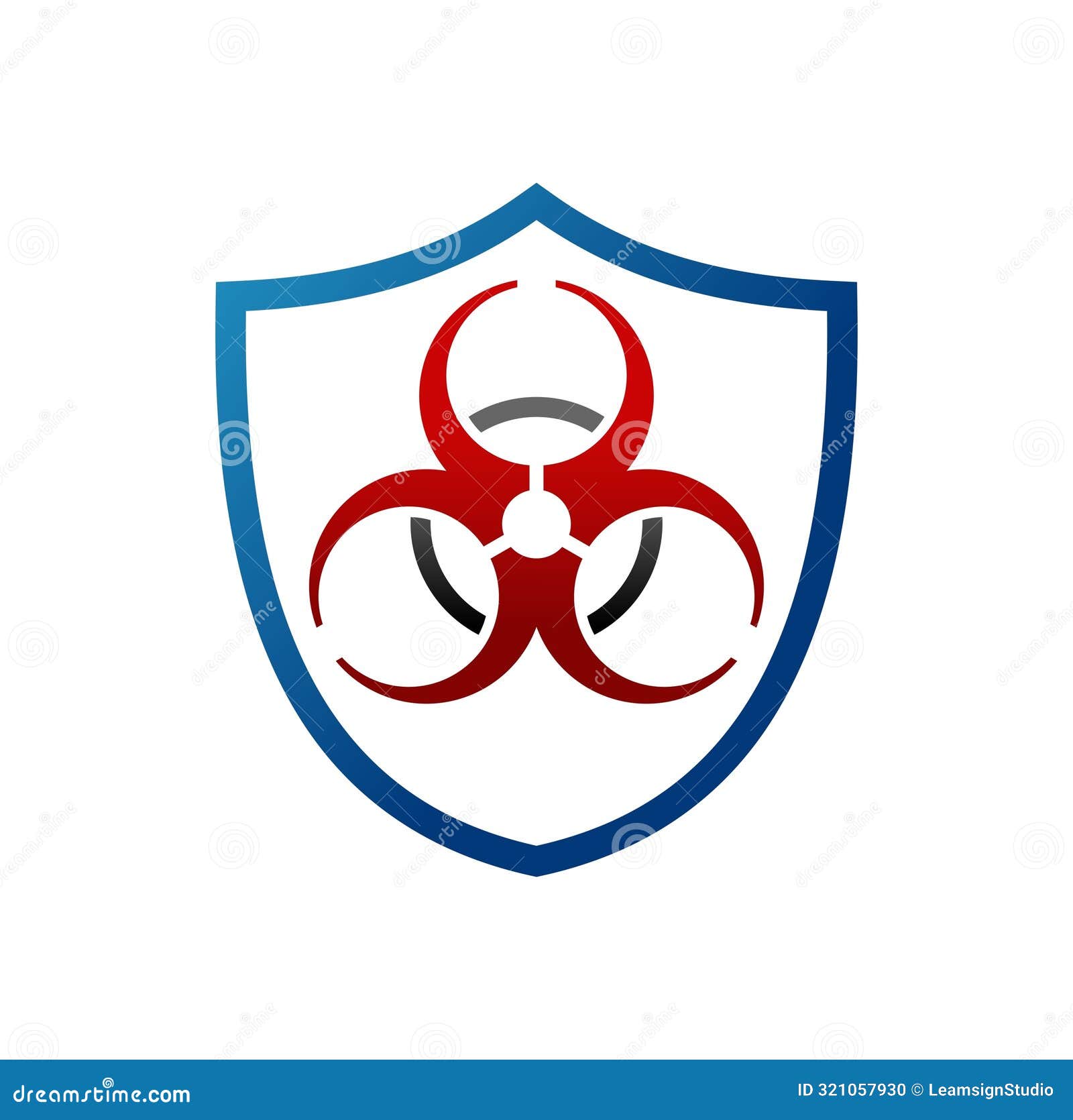 Shield Bio Hazard Logo Design Illustration Stock Vector - Illustration ...