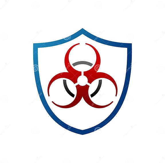 Shield Bio Hazard Logo Design Illustration Stock Vector - Illustration ...