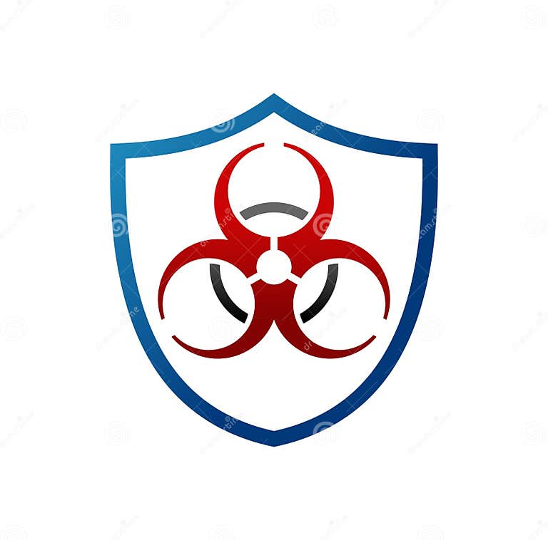 Shield Bio Hazard Logo Design Illustration Stock Vector - Illustration ...
