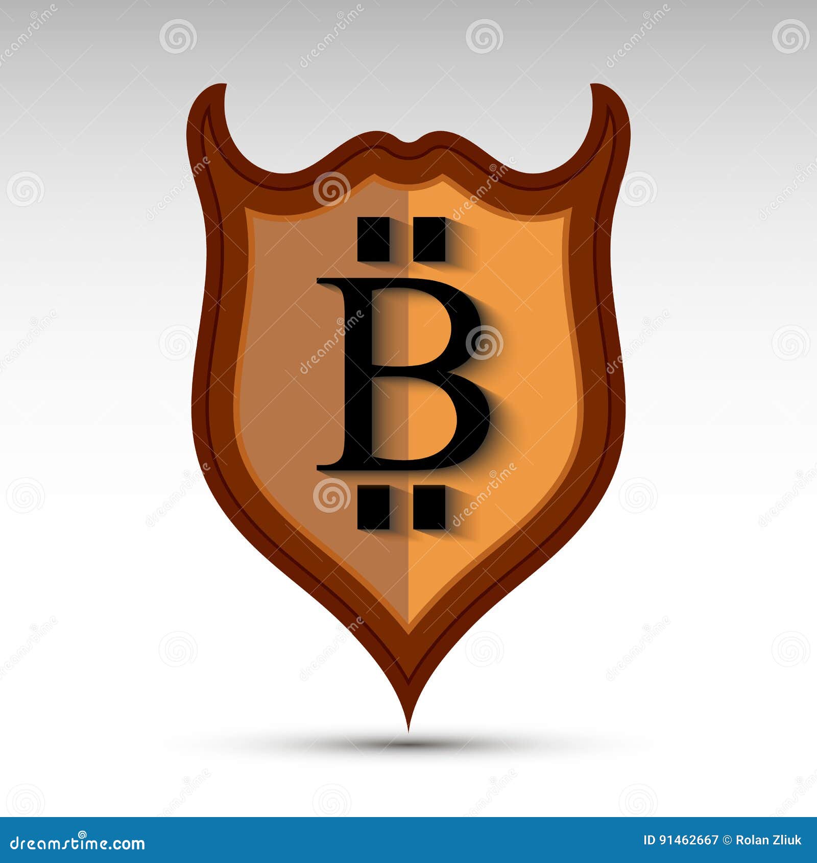Shield with Bit Coin Symbol Stock Vector - Illustration of business ...