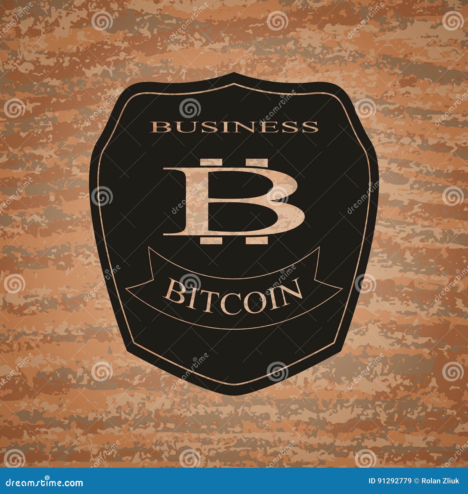 Shield bitcoin emblem stock vector. Illustration of financial - 91292779