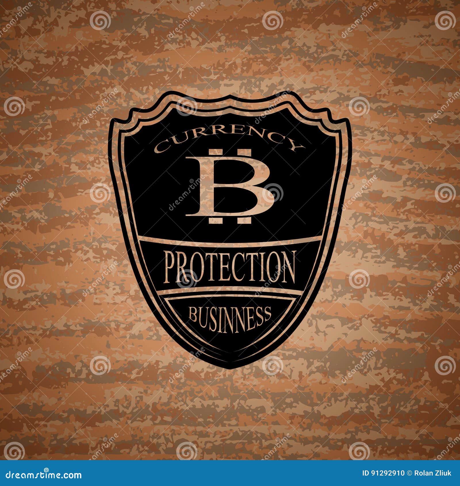Shield bitcoin emblem stock vector. Illustration of logo - 91292910