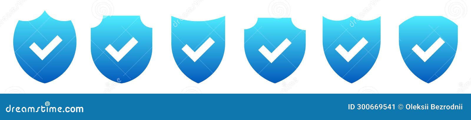Shield Blue Check Mark Solid Icon . Stock Vector - Illustration of ...