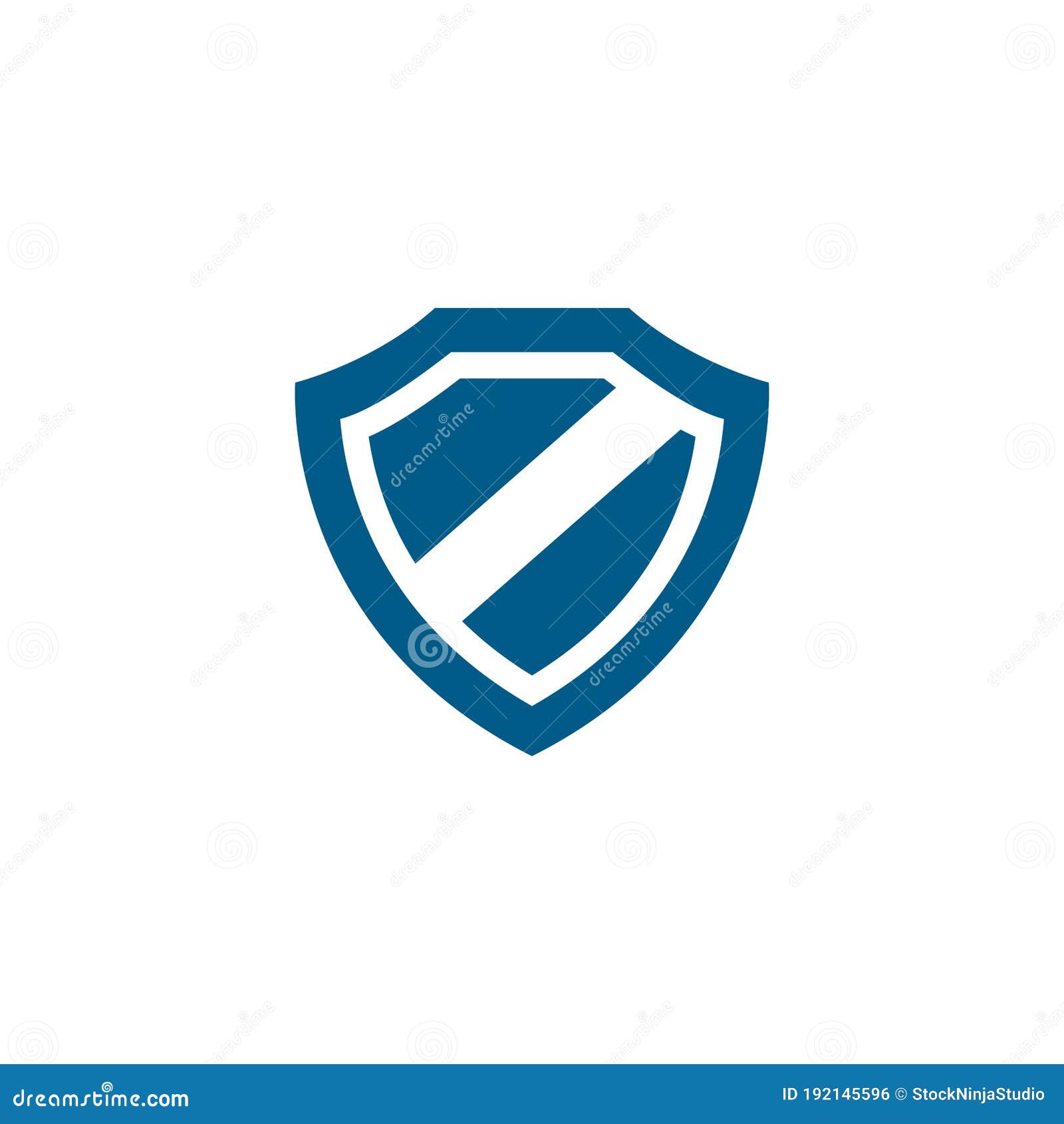 Shield Blue Icon on White Background. Blue Flat Style Vector ...