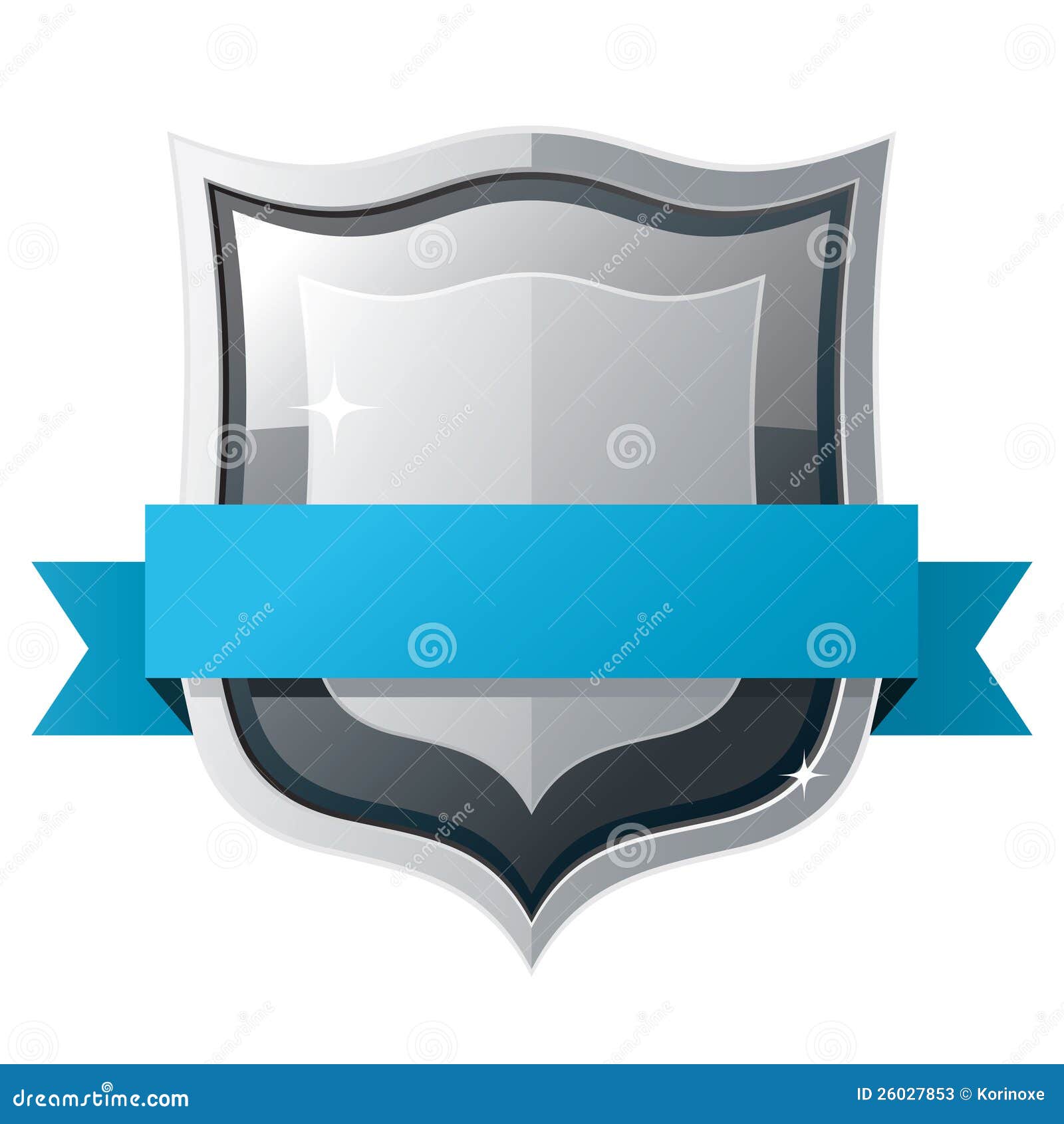 Shield With Blue Ribbon Stock Photos - Image: 26027853