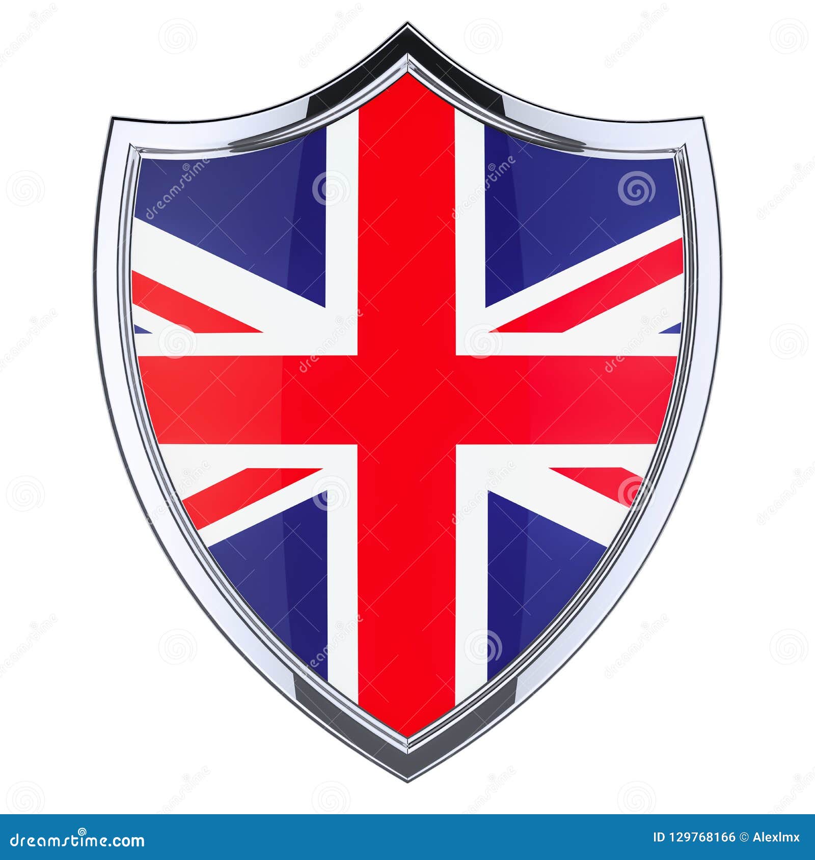 Shield with British Flag, 3D Rendering Stock Illustration ...